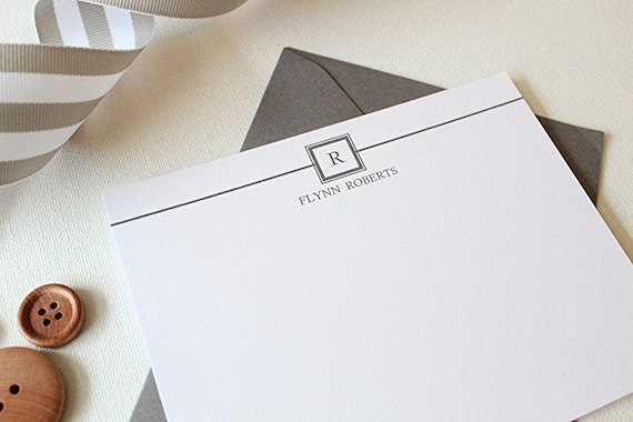 Mens Stationery Mens Stationary Monogram Stationary | Etsy