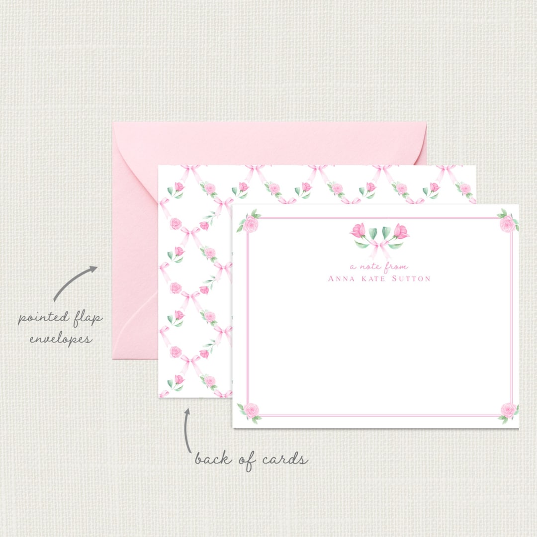 Personalized Floral Stationery | Floral Note Cards | Flower Stationery ...