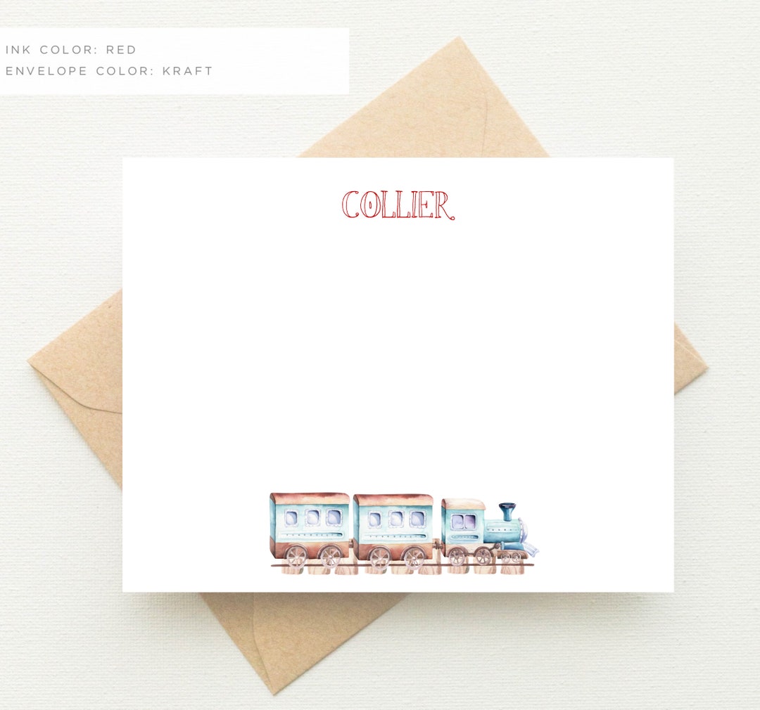 Train Baby Shower Thank You Cards | Train Birthday Thank You Cards ...