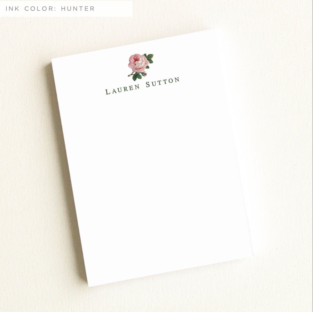 Rose Notepad | Botanical Notepad | Rose Stationery | Rose Statonary ...