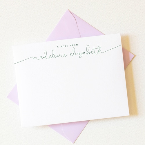 A Note From Personalized Stationery Name Stationary - Etsy