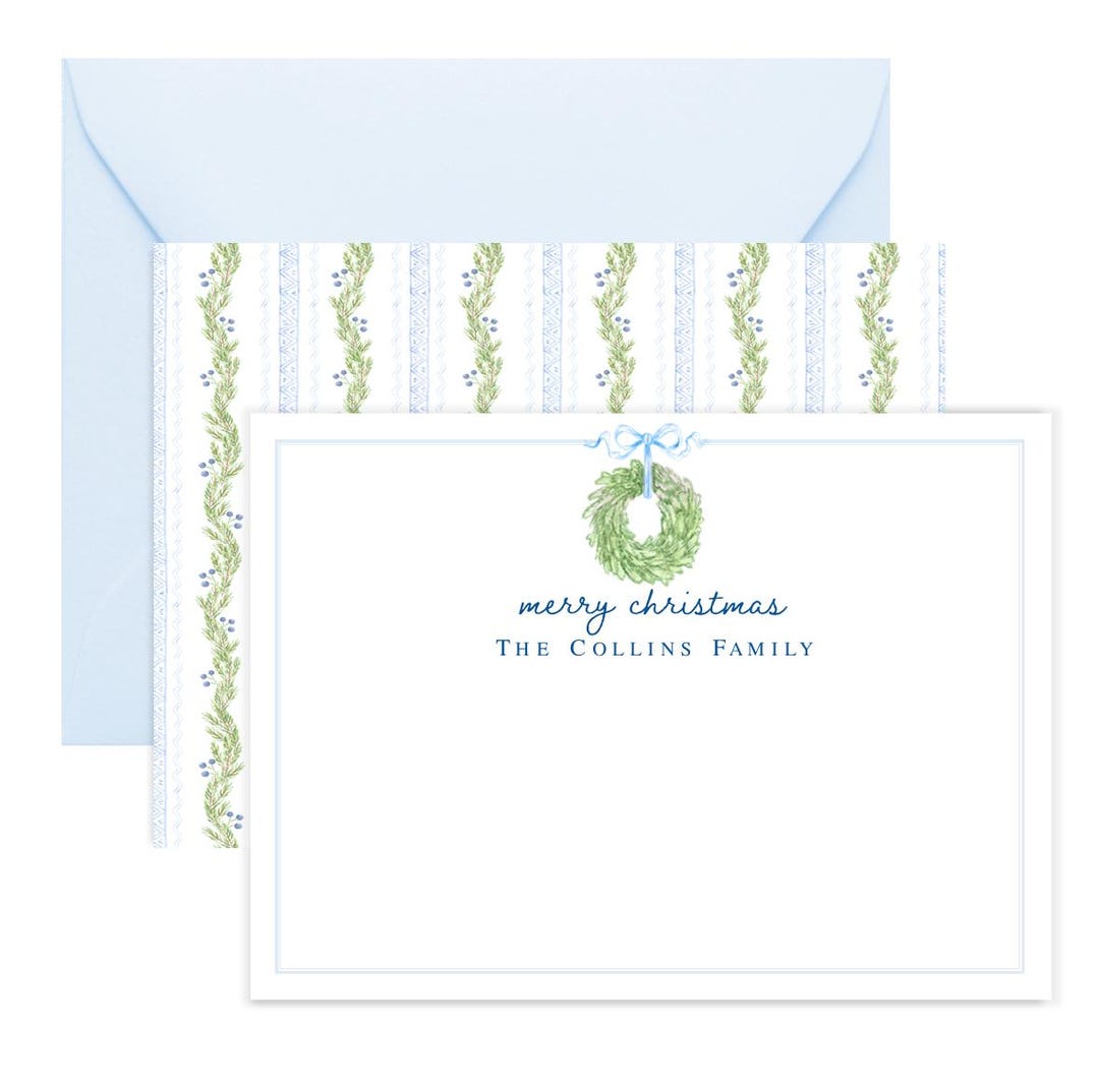 Personalized Grandmillennial Christmas Stationery | Personalized Christmas Stationary ...