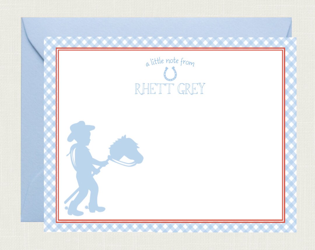Personalized Cowboy Thank You Cards | Cowboy Stationary | Stationary ...