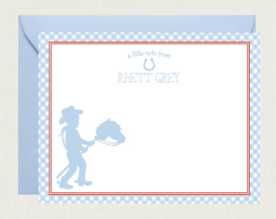 Personalized Cowboy Thank You Cards Cowboy Stationary | Etsy
