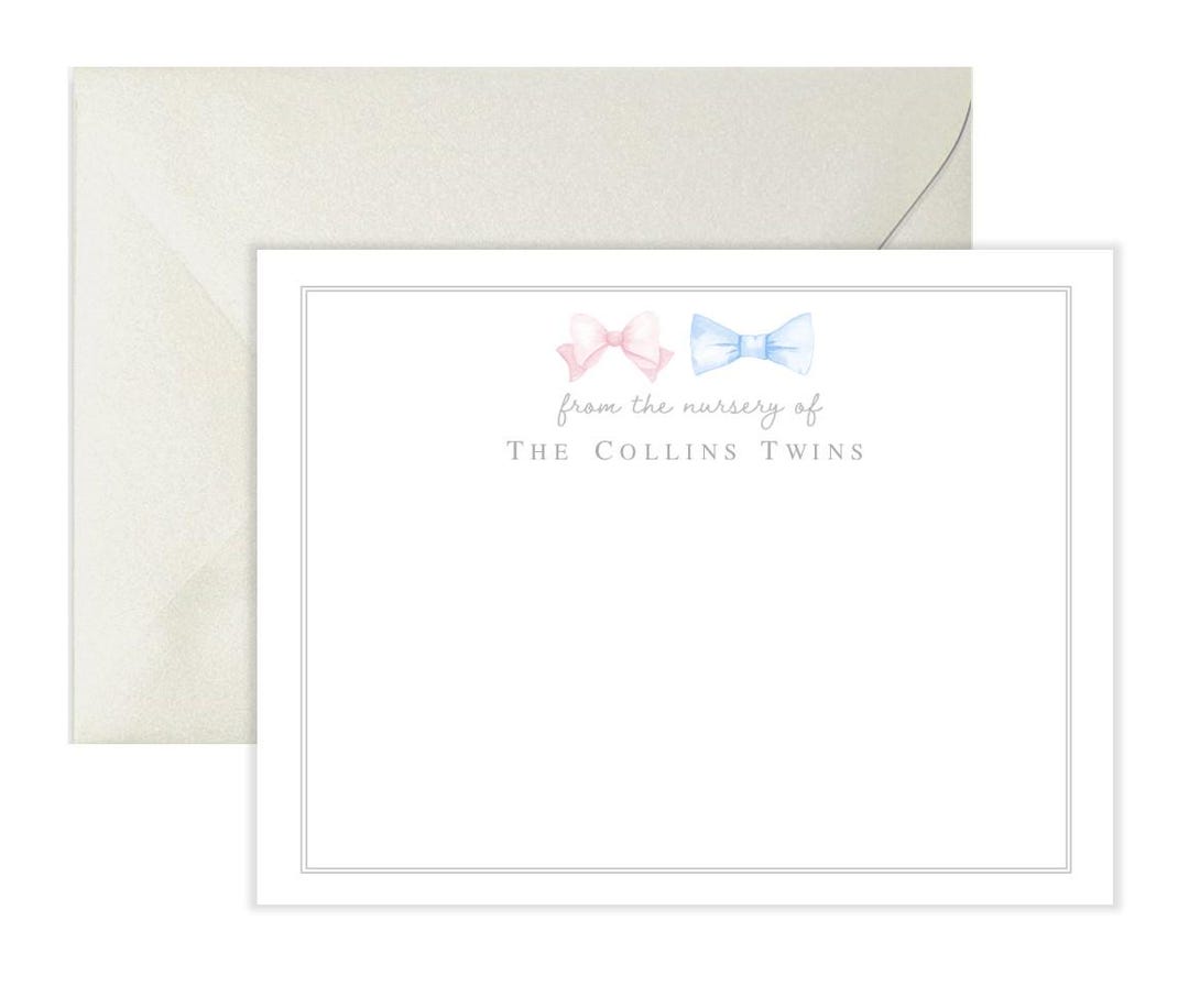Twins Baby Shower Thank You Cards |twins Nursery | Twins Birthday Thank ...