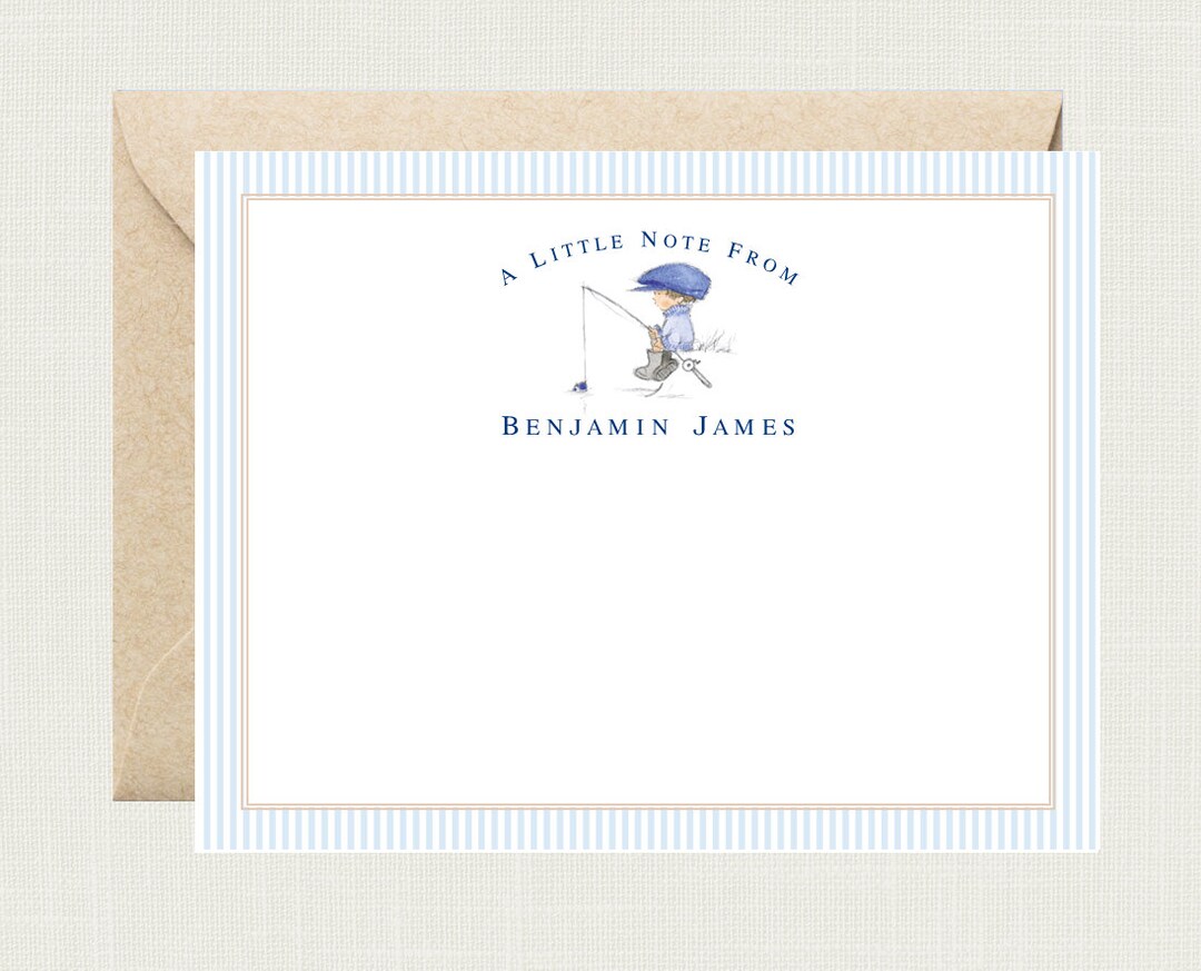 Personalized Fishing Birthday Thank You Cards | Boy Fishing Thank You ...