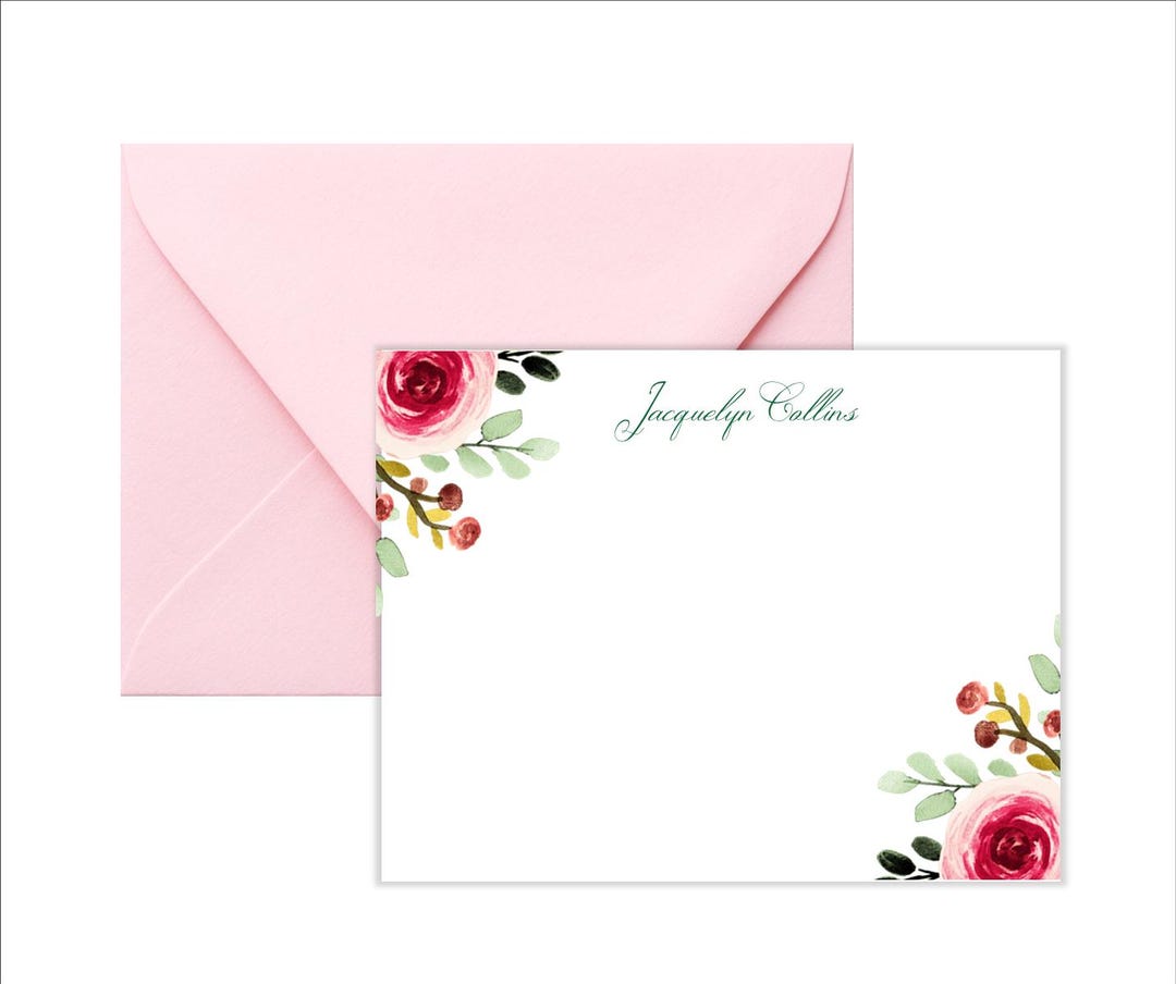 Personalized Floral Note Cards | Personalized Stationery | Floral ...