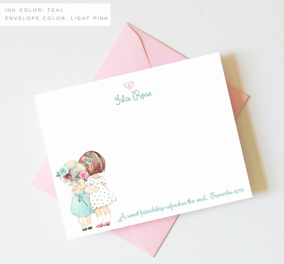 Girls Stationery Set Girls Stationary Girls Notecards - Etsy