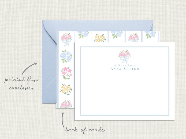 Personalized Floral Stationery | Floral Note Cards | Flower Stationery ...