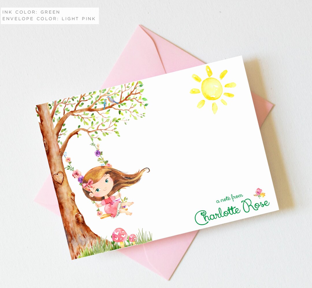 Personalized Girls Thank You Cards | Girls Stationary | Pen Pal ...