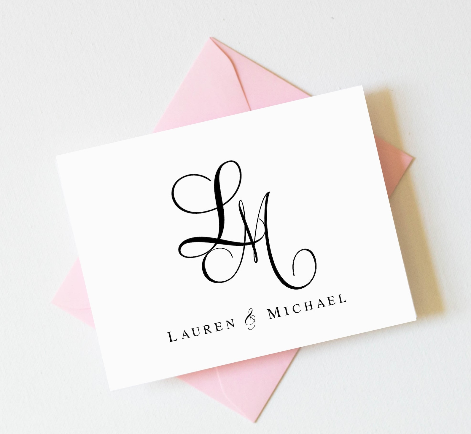 Monogram Wedding Thank You Cards Personalized Wedding Gift - Etsy