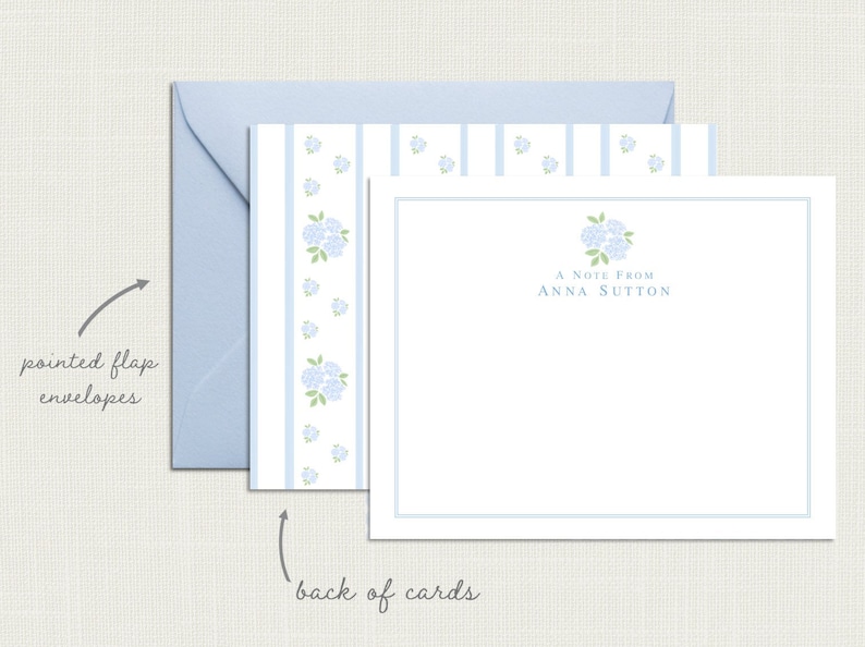 Personalized Floral Hydrangea Stationery Hydrangea Note - Etsy
