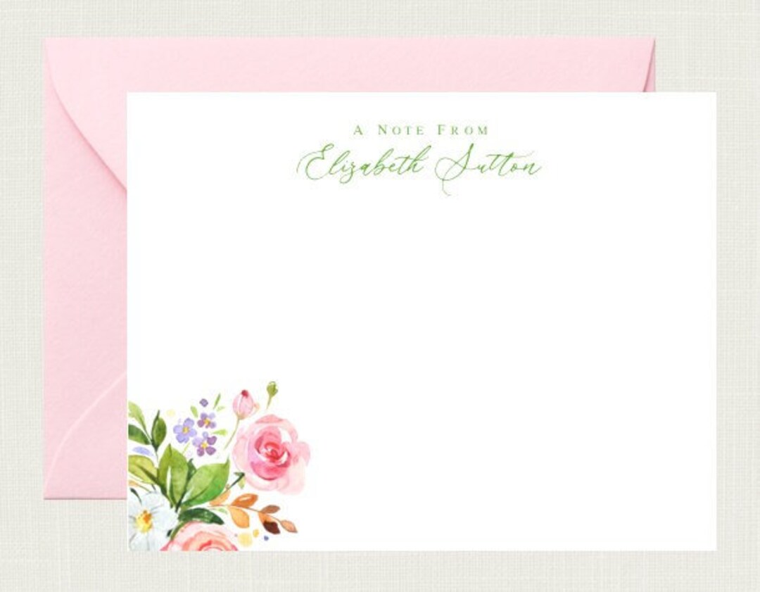 Personalized Floral Stationery Floral Stationary Floral Notes Floral ...
