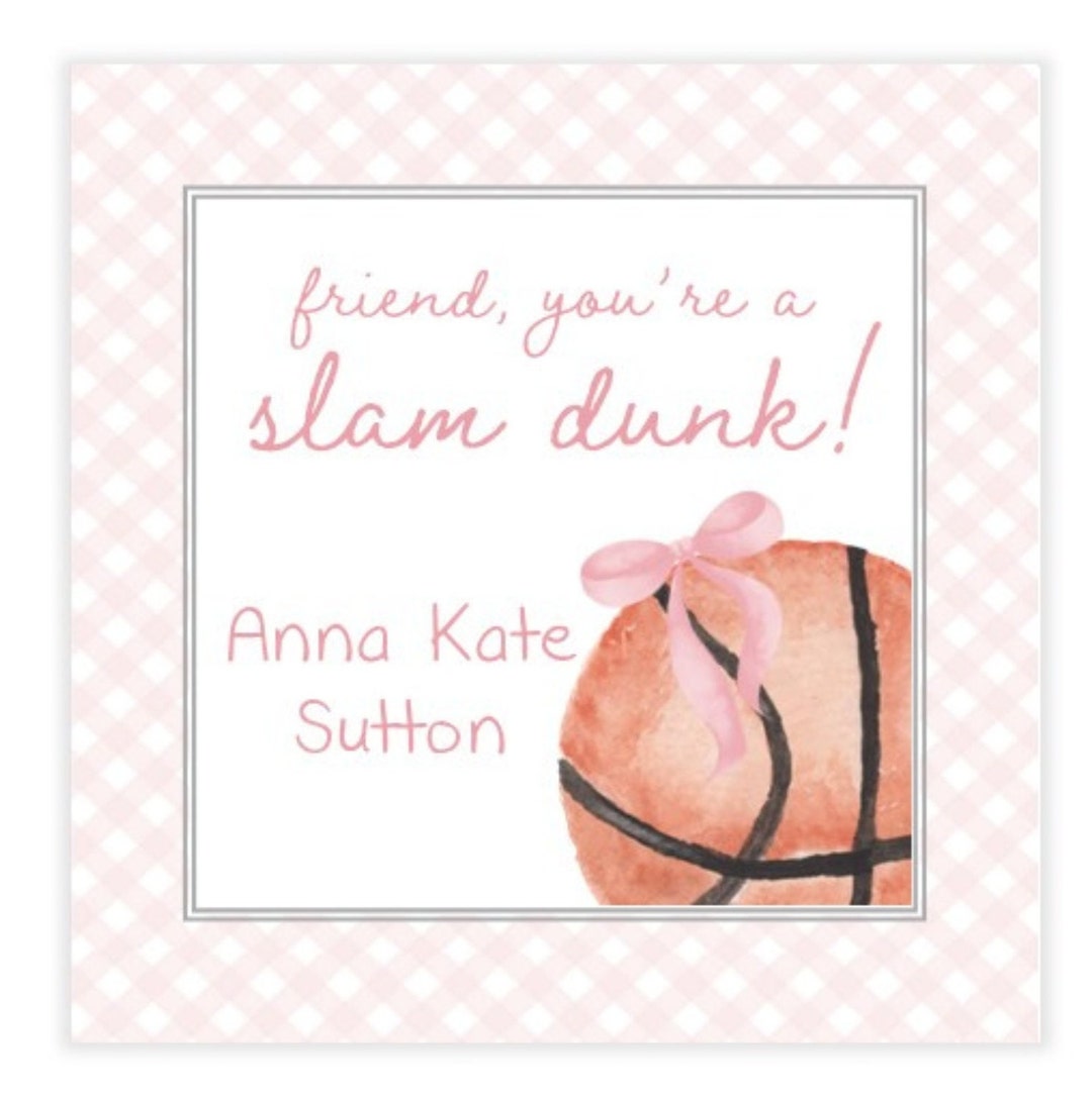 Girls Personalized Basketball Valentine's Day Cards for School | Sports ...