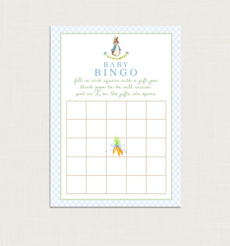 Peter Rabbit Baby Shower Games | Beatrix Potter Baby Shower Games ...