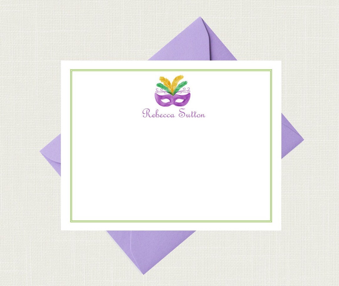 Mardi Gras Stationery Set | Mardi Gras Gifts | Mardi Gras Notecards ...