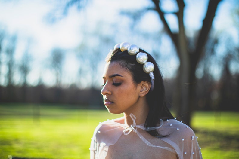 Pearl Bridal Cape Wedding Dress Cover Up Long Tulle Cape | Etsy