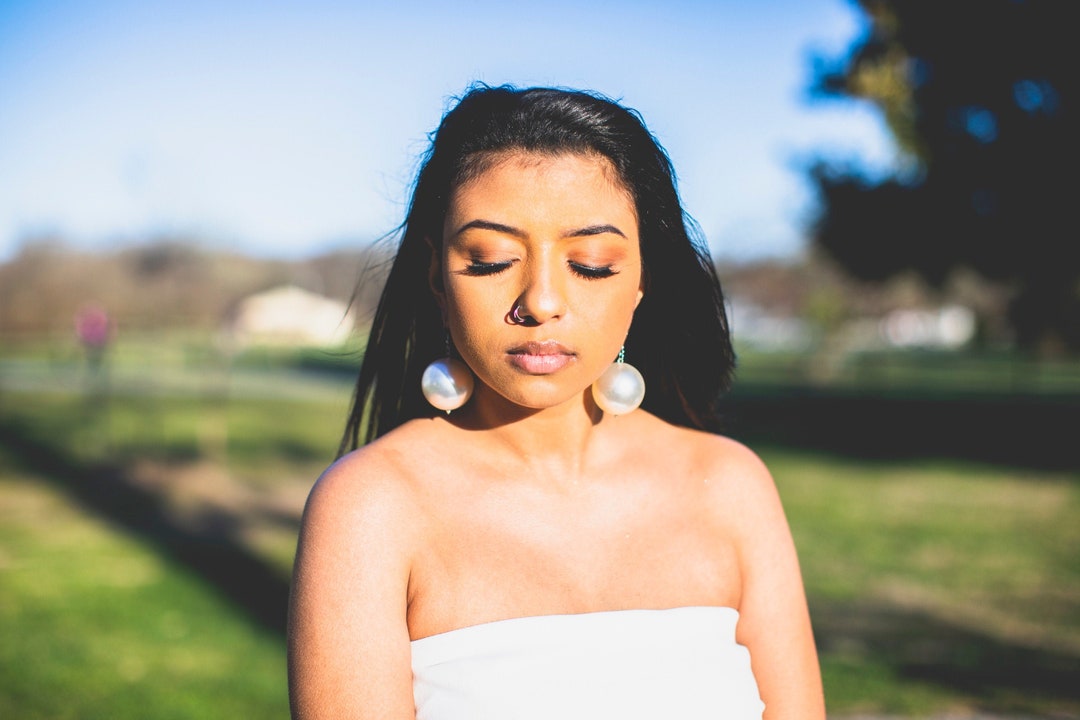 Giant Pearl Earrings Oversized Jewelry Maximalist Fashion Large Drop ...