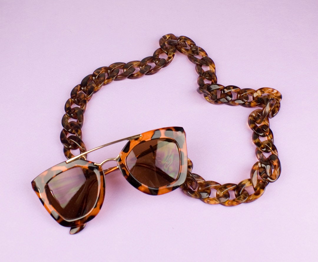 Eyeglass Chain Acrylic Tortoise Shell Sunglasses Strap Retro - Etsy