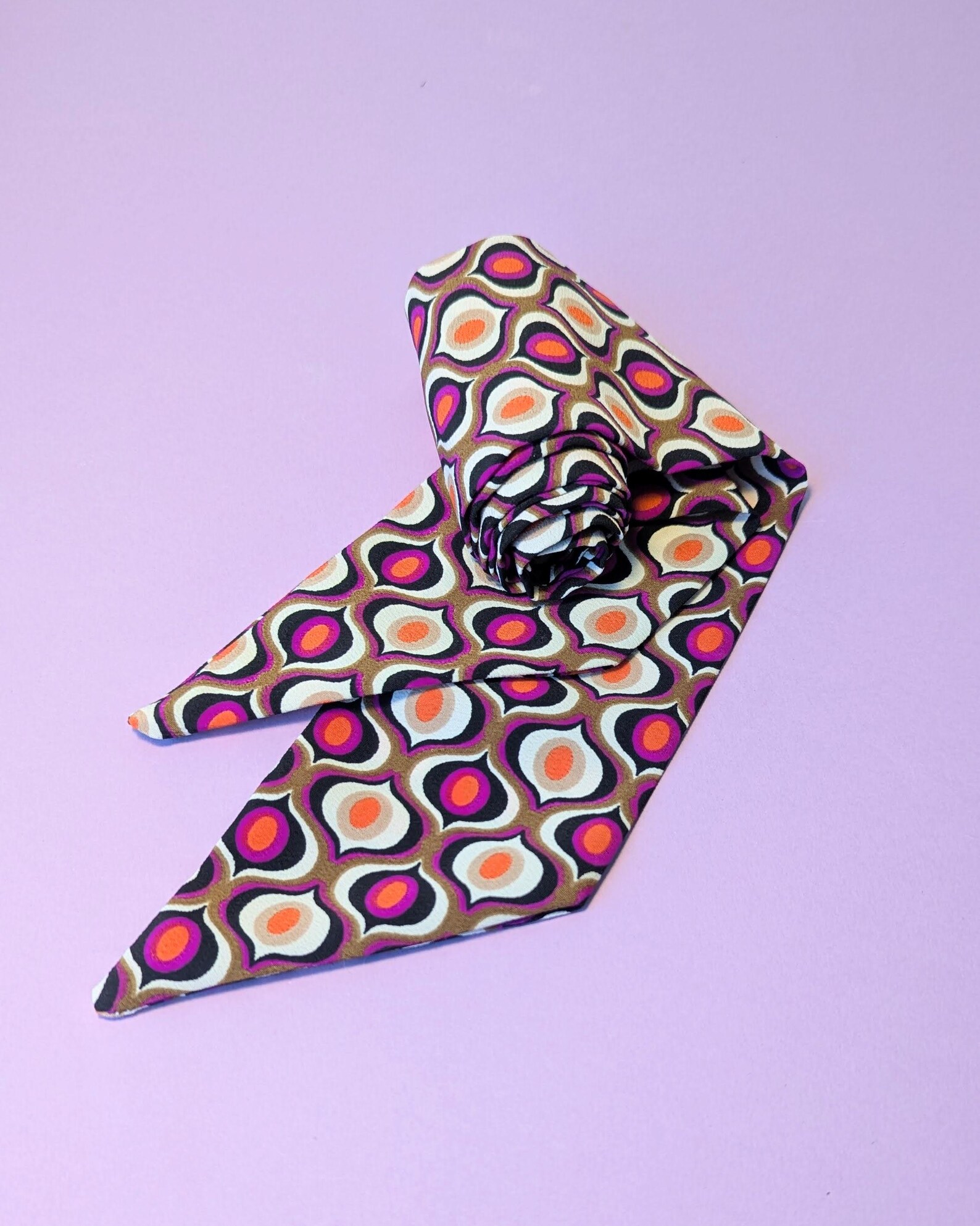 70s Inspired Fabric Headband - Mod Peacock Pattern - Tie Headband ...