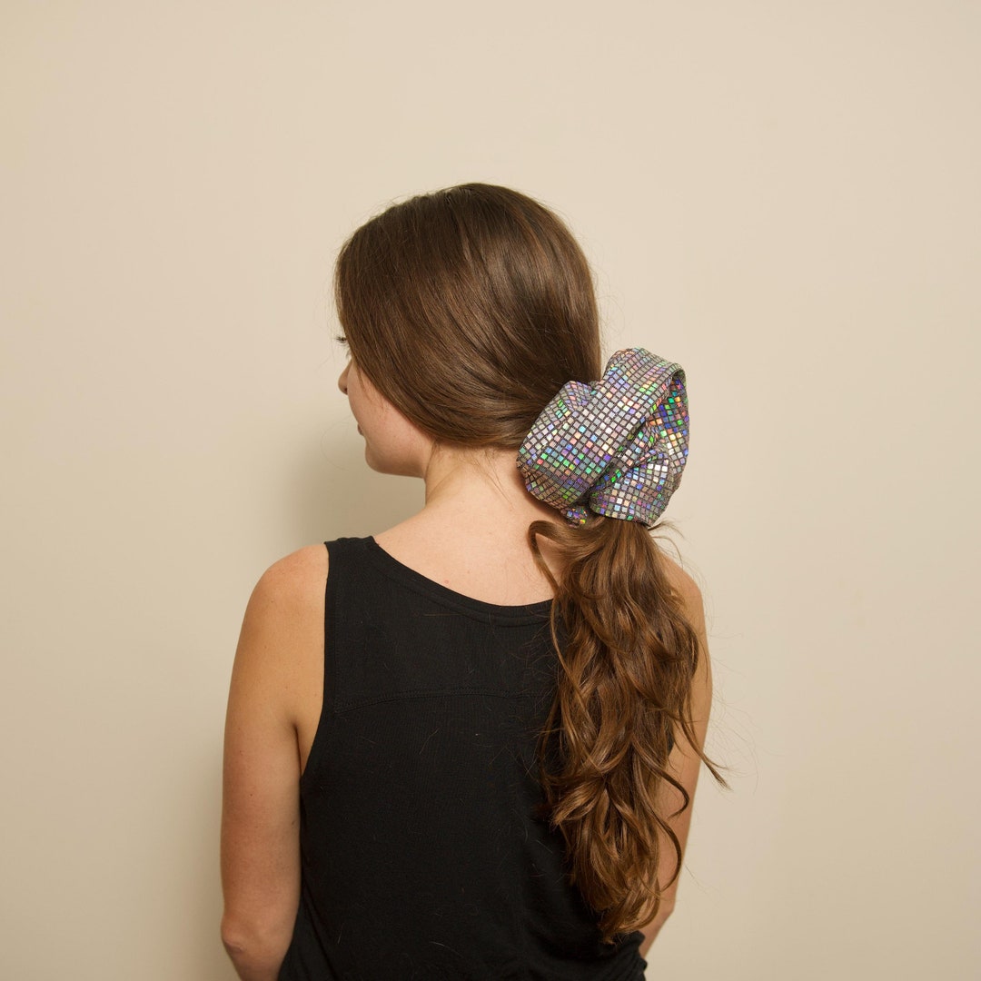 Giant Holographic Scrunchie: 80s Disco Sequin Hair Tie - Etsy
