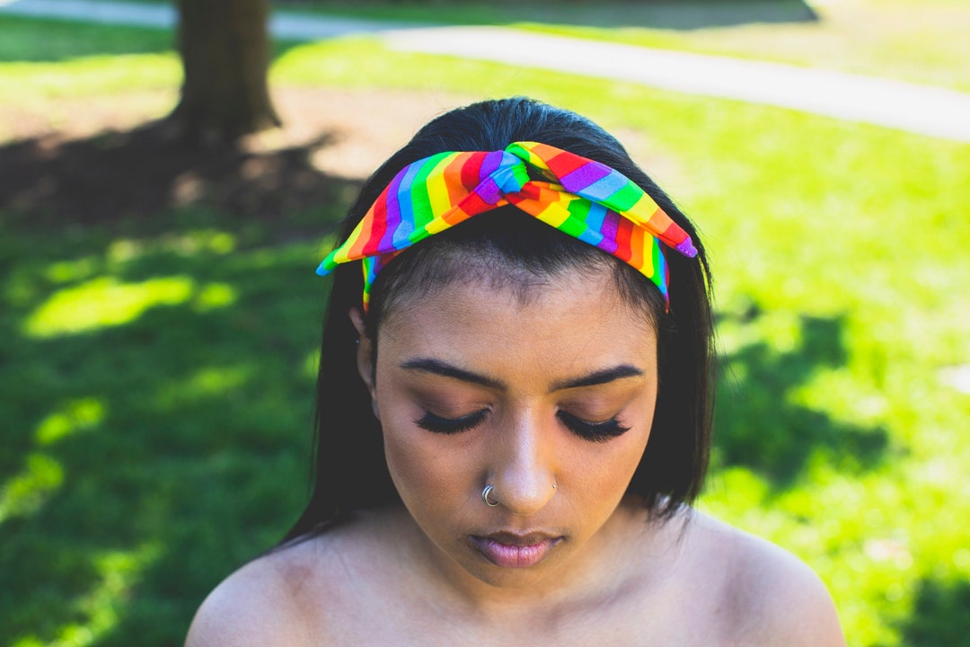 Rainbow Pride Bandana - Adjustable Wire Dolly Bow Headband for LGBTQ ...