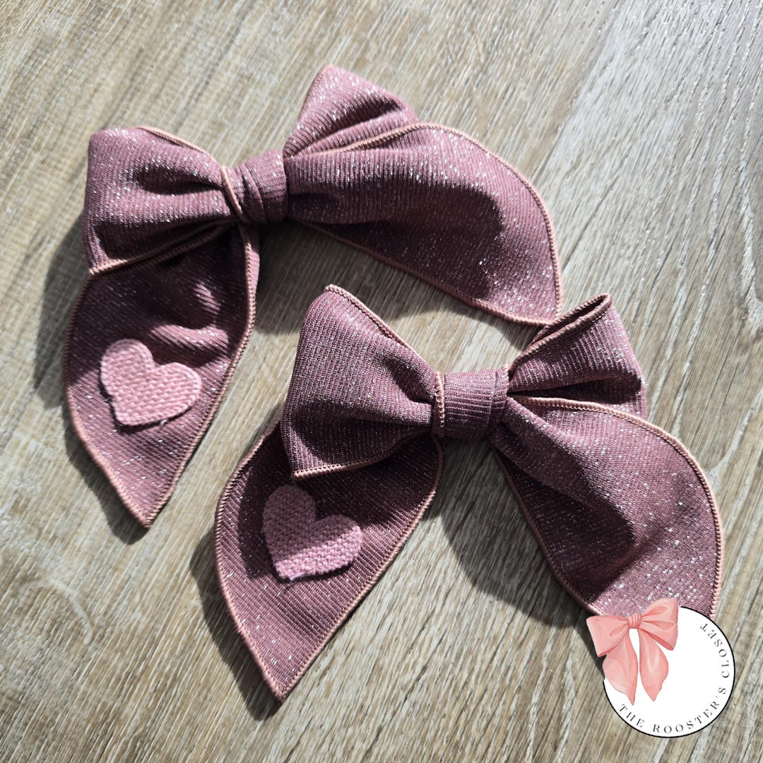 Sparkle Heart Bow - Etsy