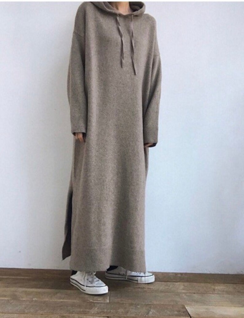 F/W Hoody Wool Maxi Dress, Wool Maxi Dress - Etsy