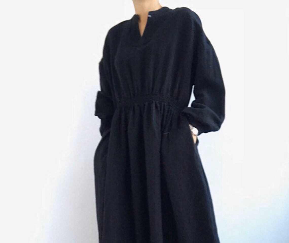 Plain Linen Dress Minimalist Dress Black Linen Dress Beige - Etsy
