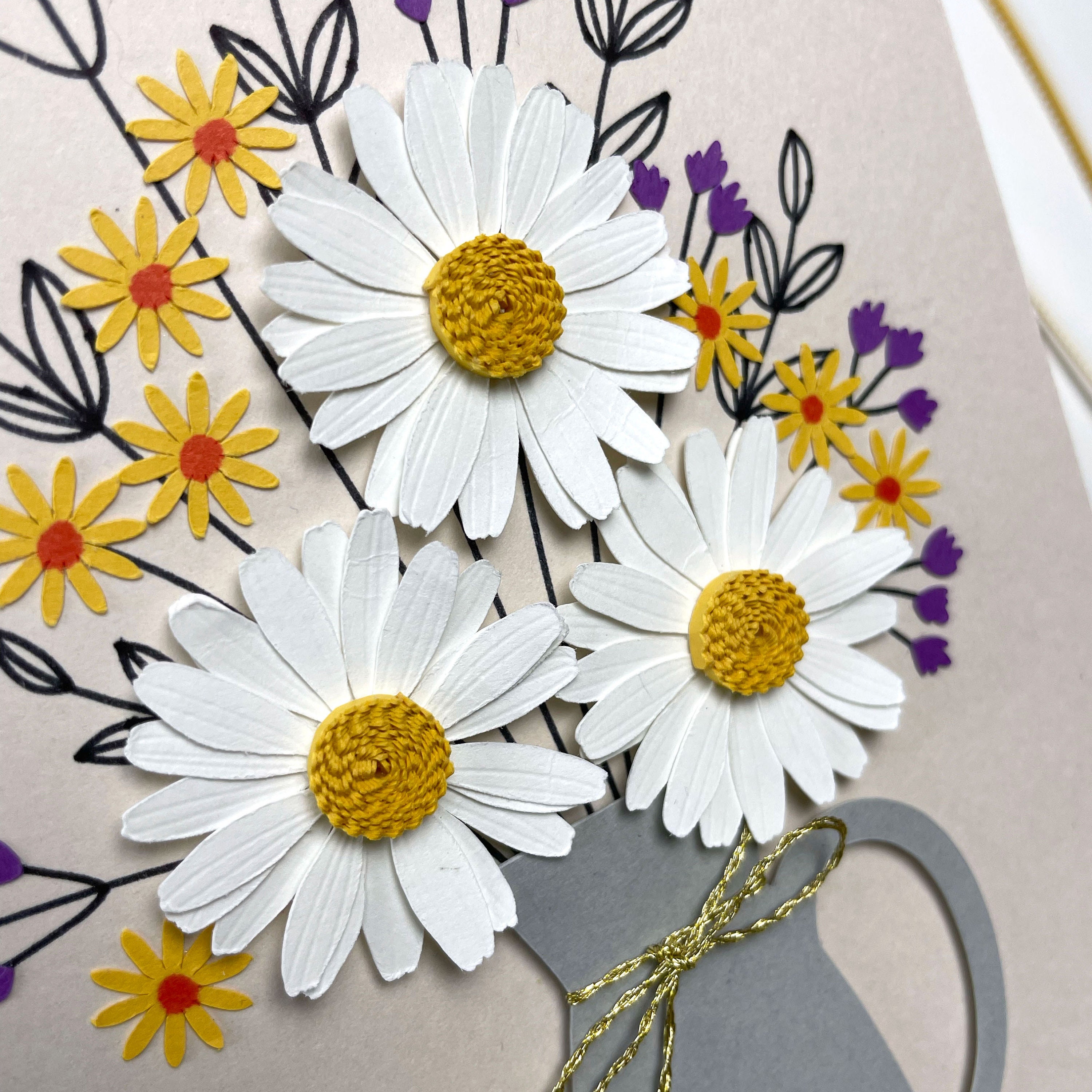 3D Flower Card Daisy Greeting Card SVG Template for Cricut - Etsy Australia