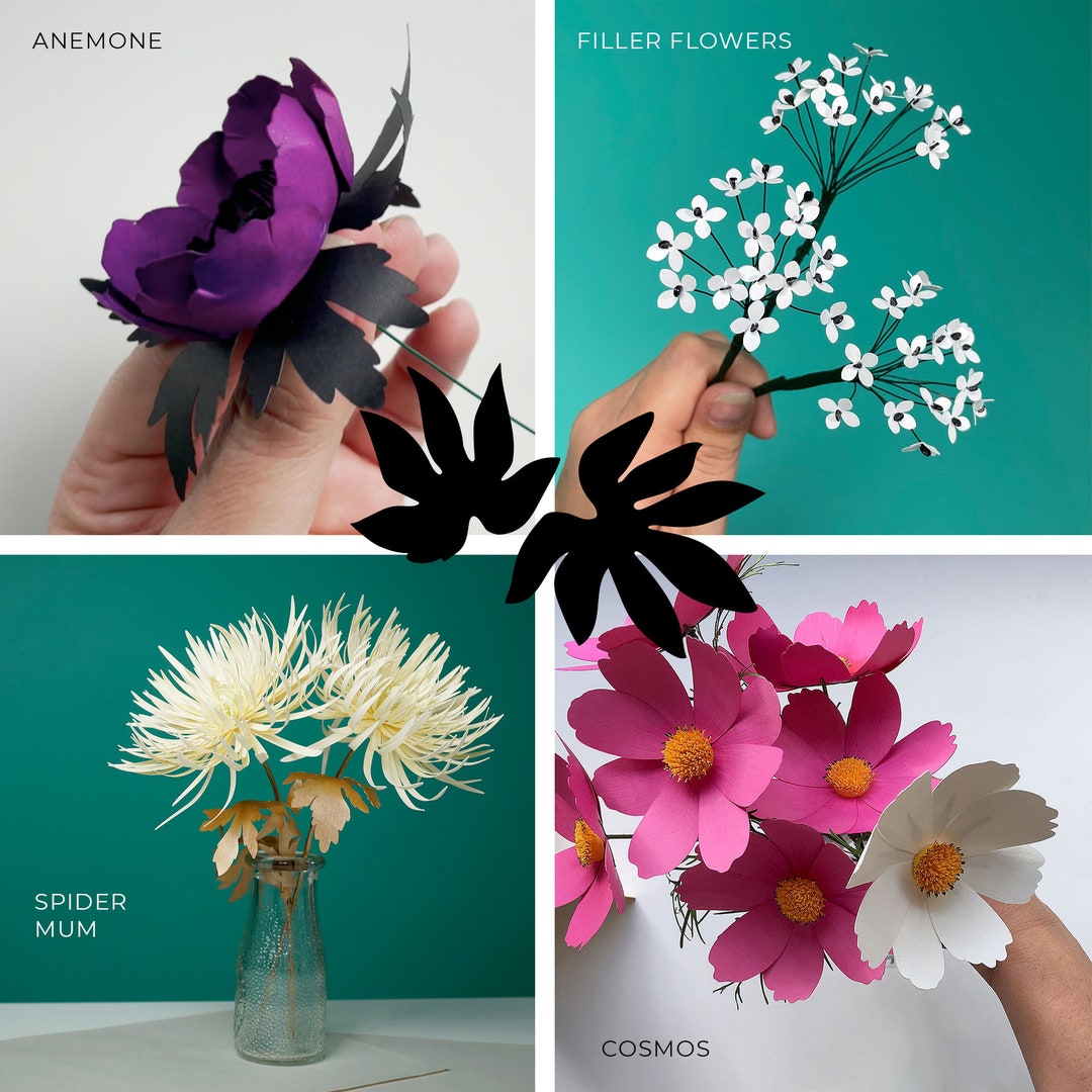 Bundle: Paper Flower Templates & Tutorials DIY Paper Floral - Etsy