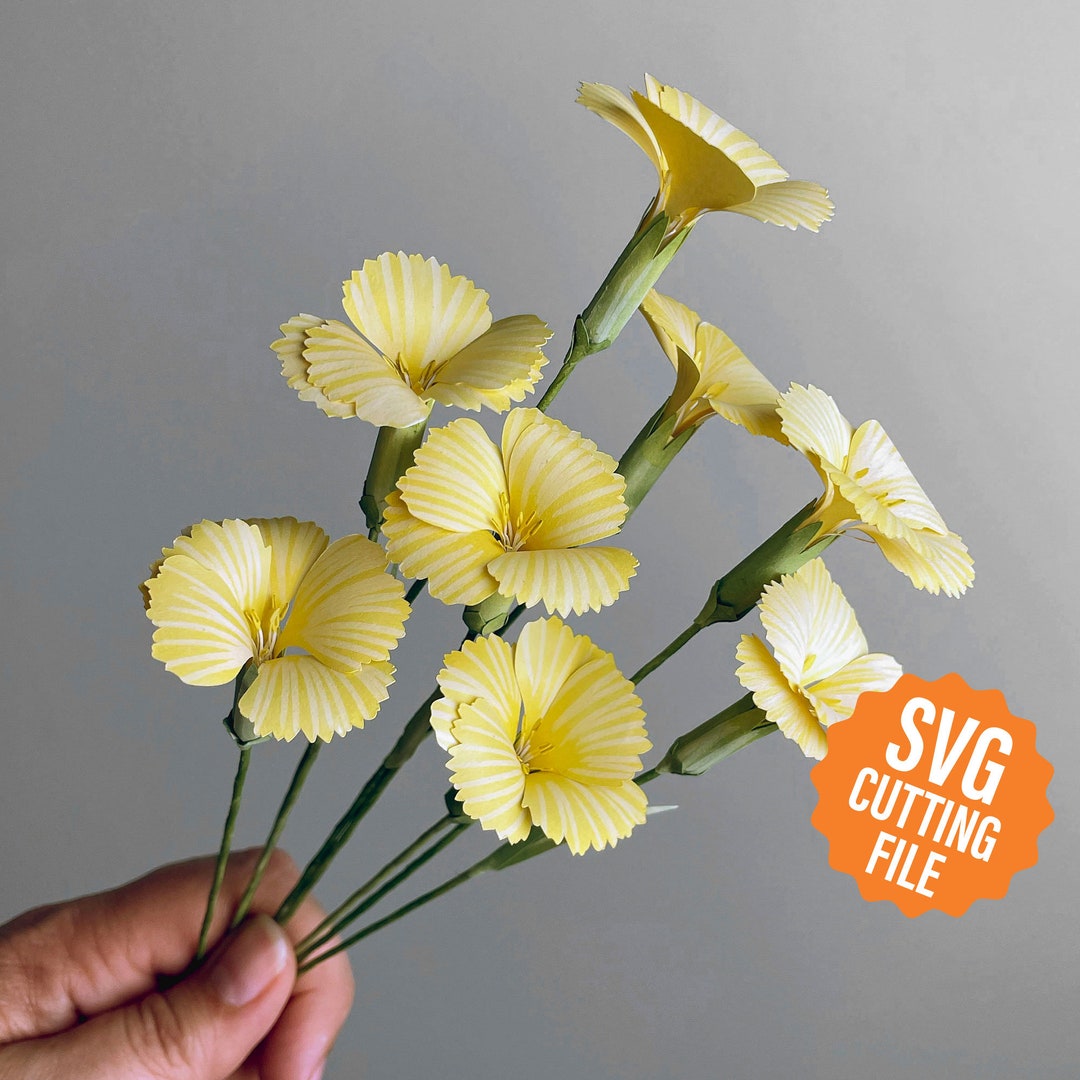 Fleurs en papier, modèle SVG fleur 3D Dianthus et tutoriel pour ...