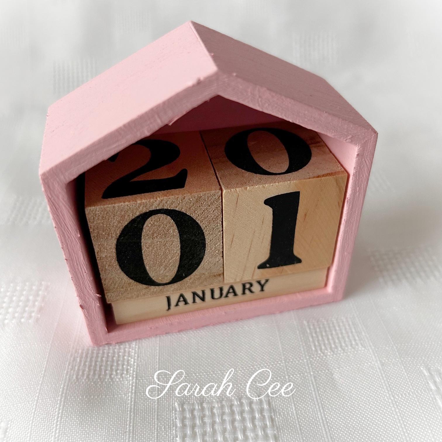 Hand Painted Mini Wooden Desk Calendar: Home Office Decor - Etsy