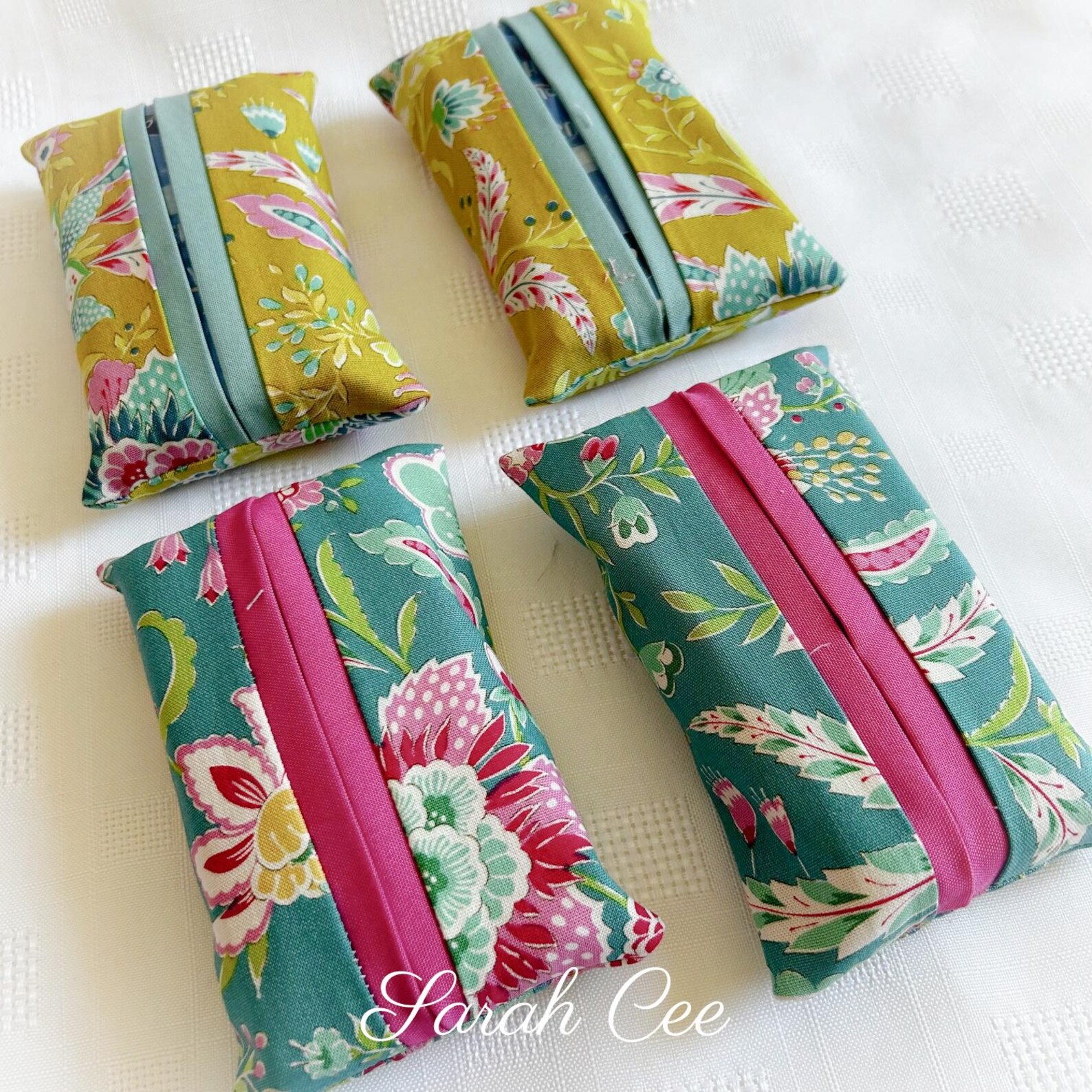 Handmade Floral Travel Tissue Holder: Pocket Tissue Pouch, Pretty Gift ...