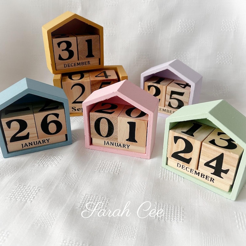 Wood Block Calendar - Etsy UK