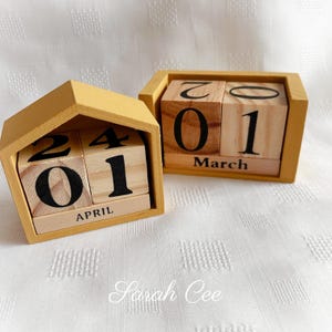 Hand Painted Mini Wooden Desk Calendar: Home Office Decor - Etsy