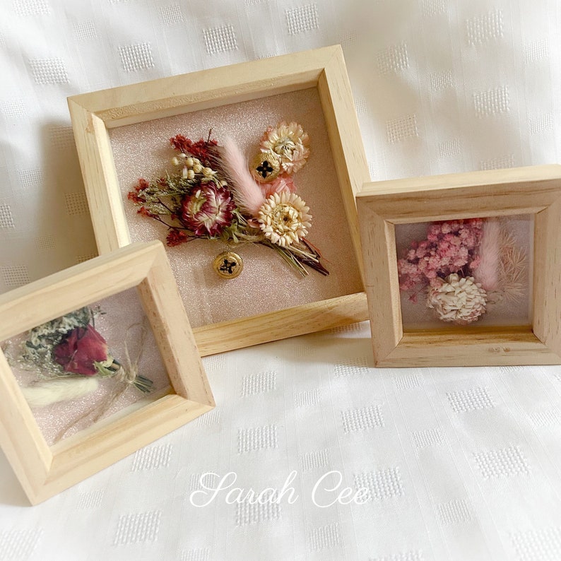 3D Box Frame Dried Flower Arrangements, Dried Flower Arrangement, Dried ...