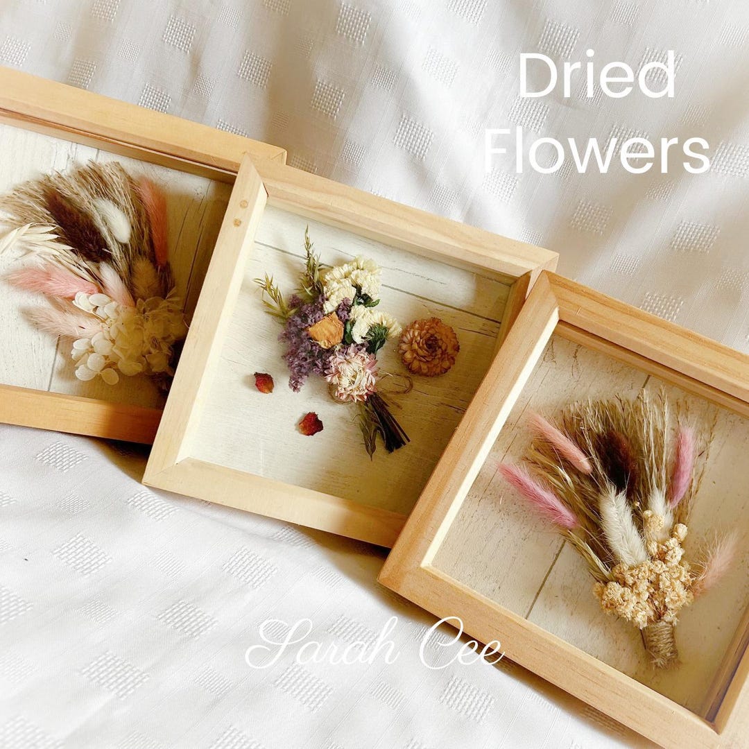 3D Box Frame Dried Flower Arrangements, Dried Flower Arrangement, Dried ...