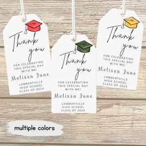 Graduation Thank You Tag, Graduation Favor, High School Graduation Tag ...