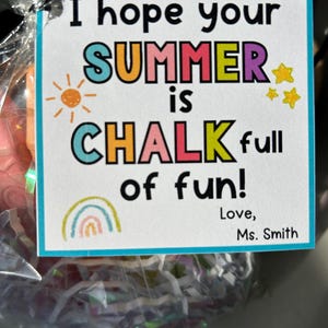 End of Year Student Gift, Chalk Party Favor, End of School Gift, Goody ...