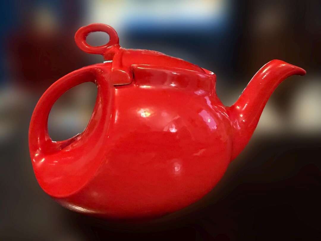 Chinese Red Hall Teapot Vintage - Etsy