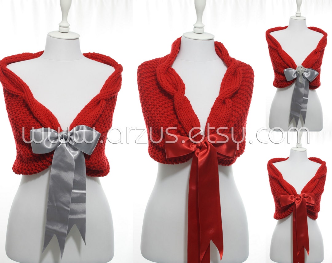 Wedding Shawl, Bridal Shawl, Bridal Wedding Stole, Red Shawl, Hand Knit ...