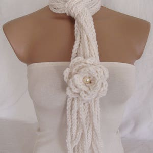 Crocheted Scarf, Infinity Rope Scarf, Chain Scarf Fall Winter Accessory ...