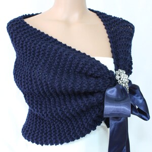 Navy Wedding Shawl, Bridal Shawl, Bridal Wedding Stole, Navy Shawl Hand ...