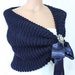 Navy Wedding Shawl, Bridal Shawl, Bridal Wedding Stole, Navy Shawl Hand ...