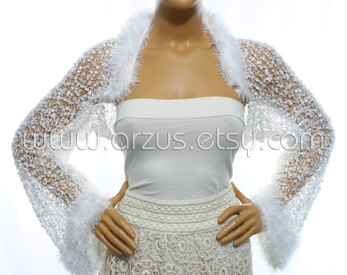 White Wedding Shrug Bridal Shrug Knit Shrug Bridesmaid Gift | Etsy