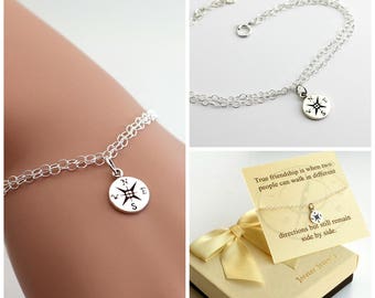 Compass bracelet. Personalized compass bracelet best friends