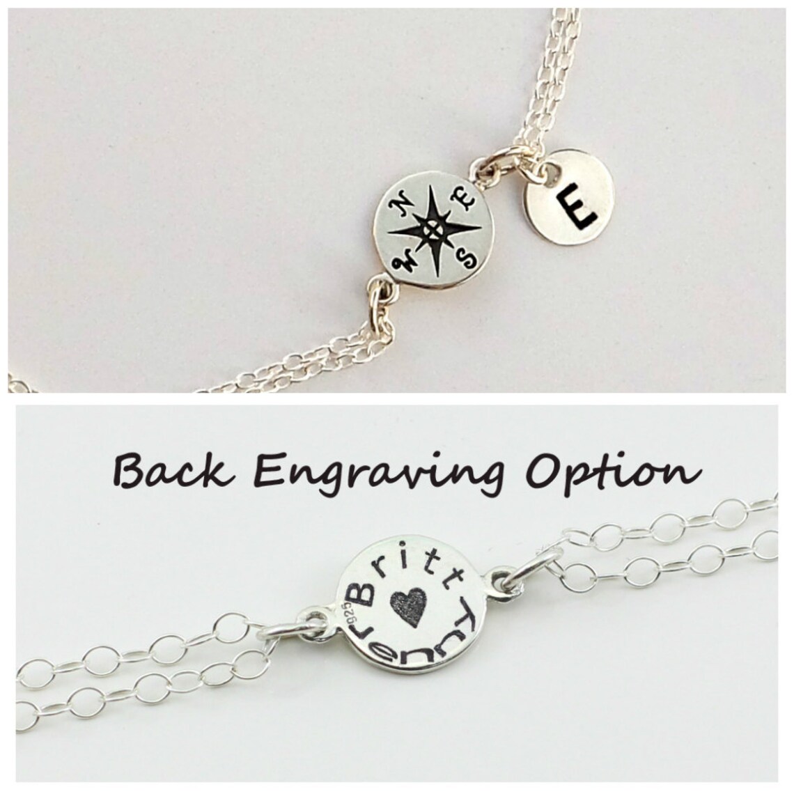 Compass Bracelet Personalized Compass Bracelet Sister | Etsy