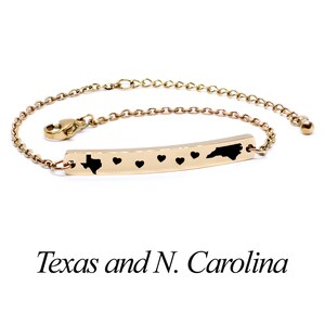 Personalized US States Bracelet, State Bracelet, Engraved State ...