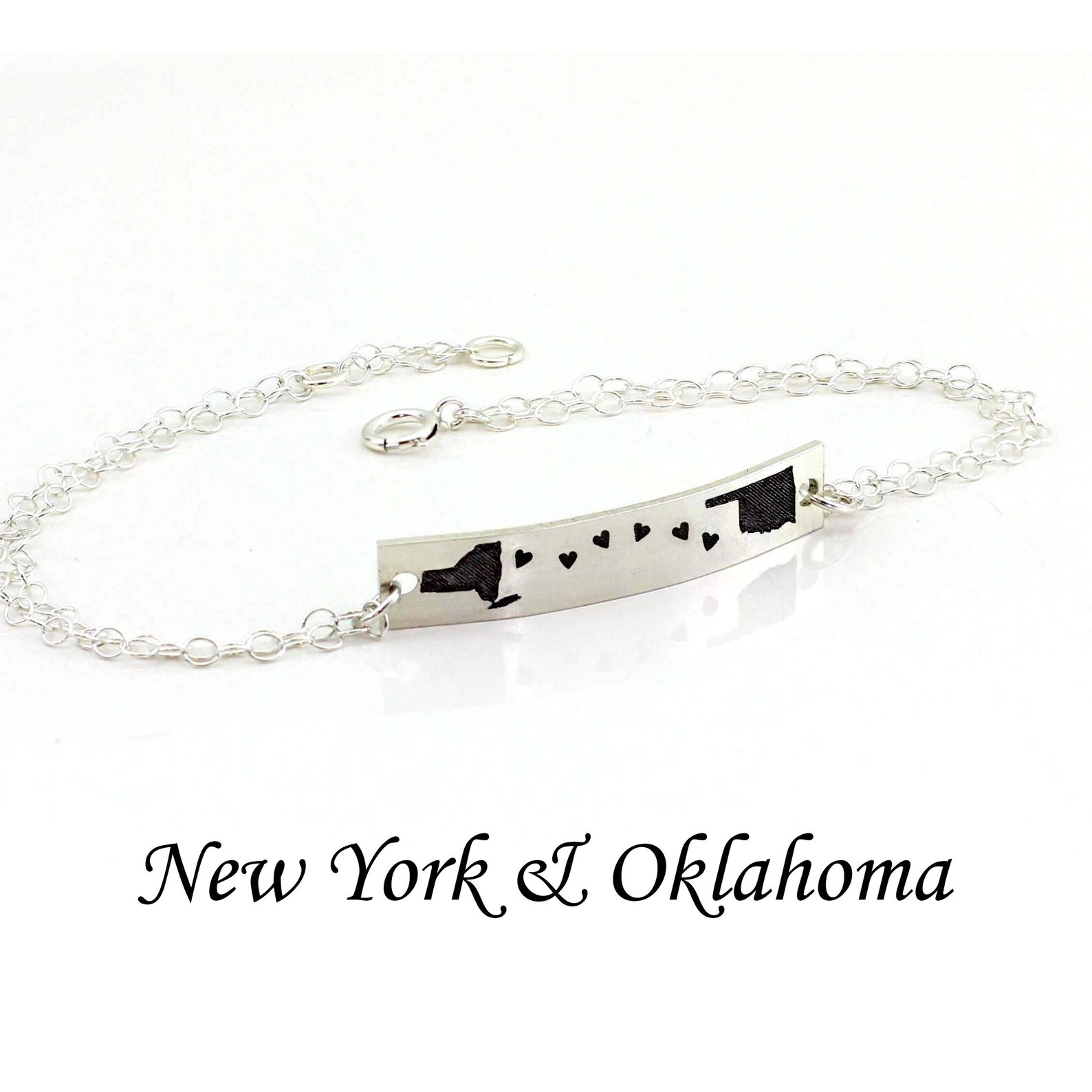 Personalized US States Bracelet State Bracelet Engraved - Etsy